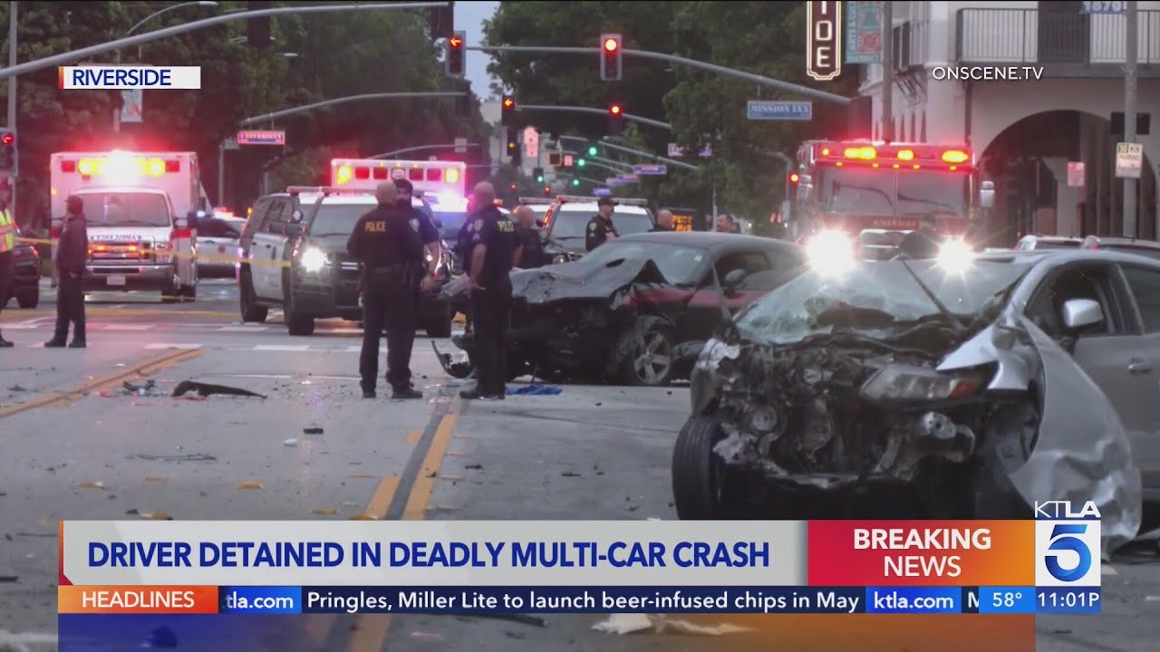Riverside multi-car crash leaves 1 dead, 6 injured