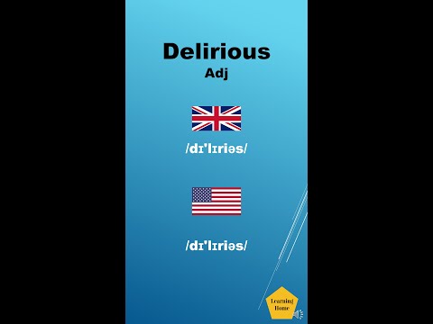 Delirious meaning pronunciation and synonyms #Shorts