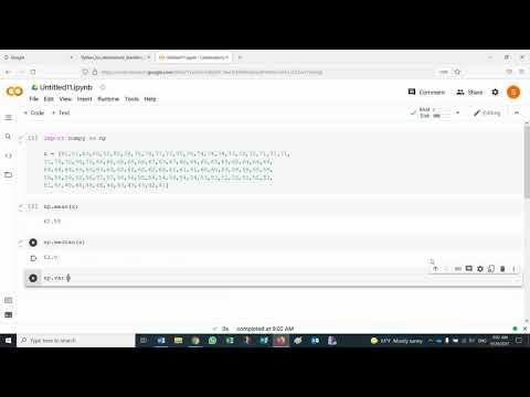 Python: Mean, Median, Variance, std