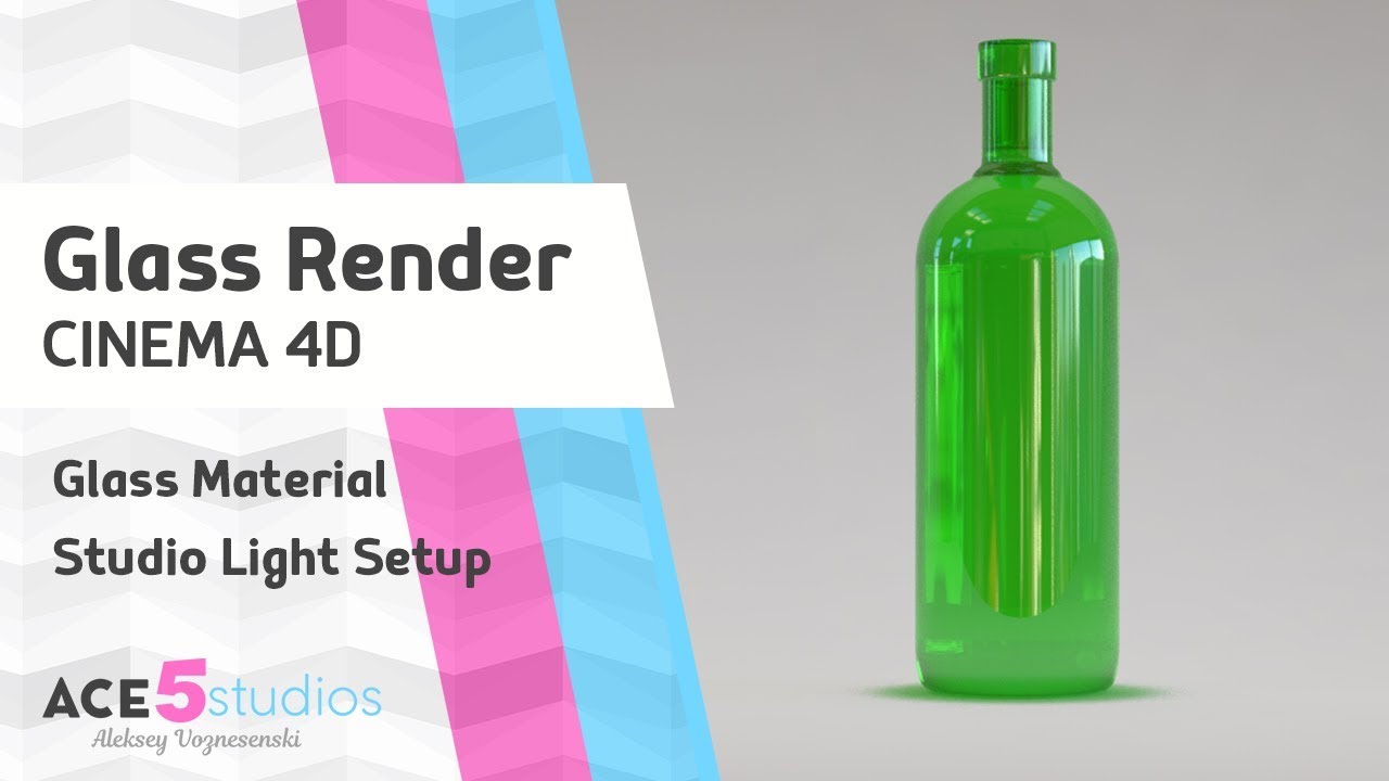 [C4D] Realistic Glass material render in Cinema 4D ( And lighting setup )