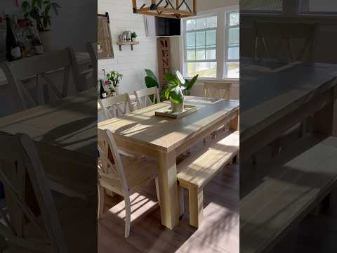 Build your own dining table + bench #diningroomtable #diydiningtable #diningroomfurniture #diytable