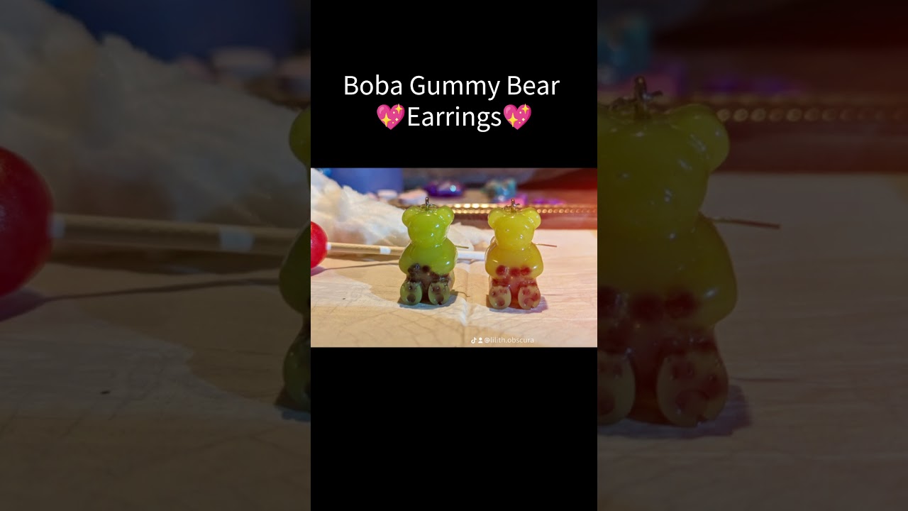 Boba Gummy Bear Earrings