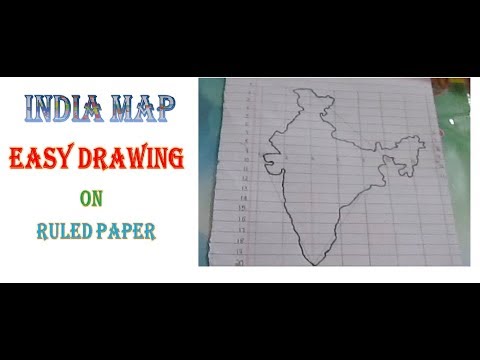 How To Draw INDIA MAP OUTLINE (Ruled Paper) for SCHOOL CHILDREN-VISHNU HARIDASS
