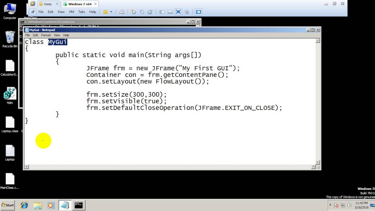 Graphical User Interface with JFrame | Java GUI 1
