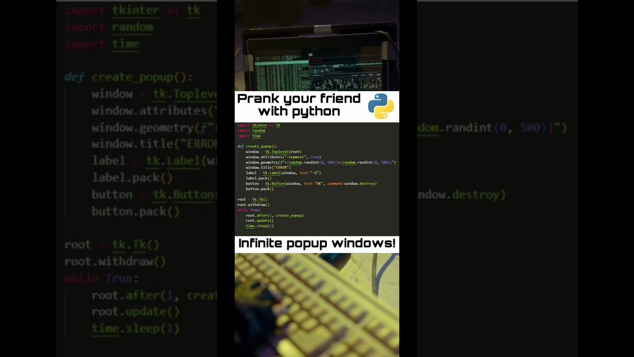 Prank your friend with this python script! #coding #programming #tech #python
