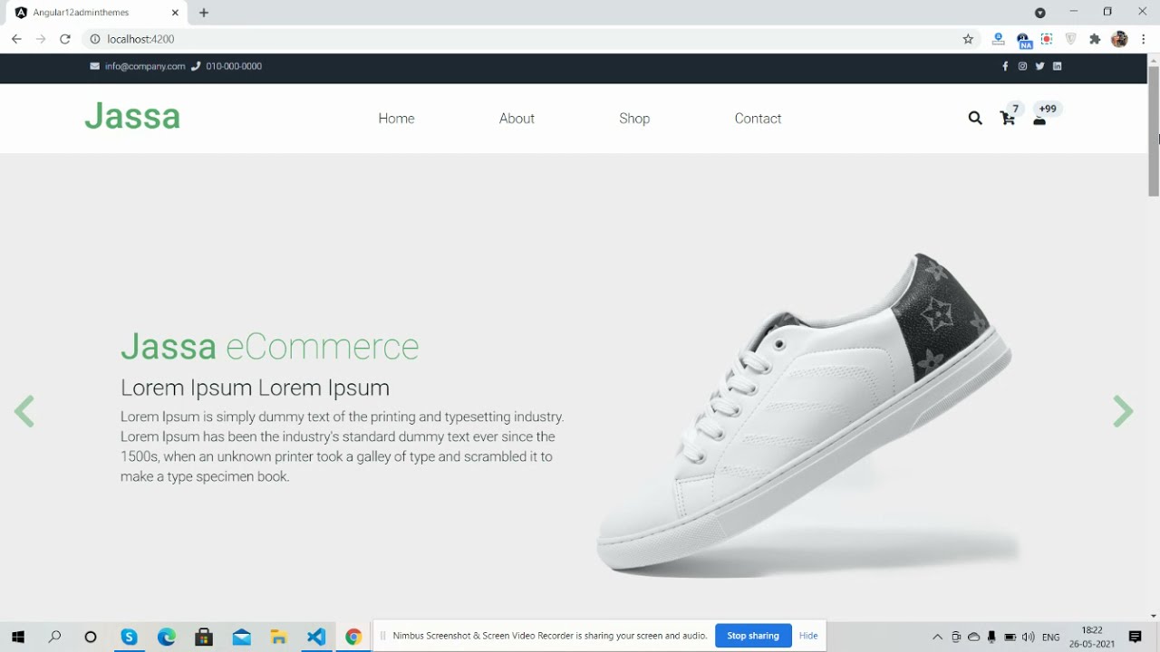 Angular 12 Free Ecommerce Shop Template Working Demo