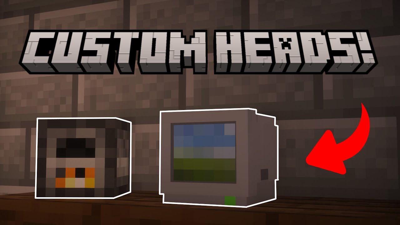 How to get CUSTOM MINECRAFT HEADS in Survival and Creative!