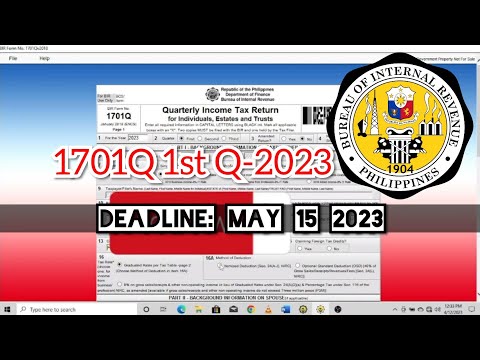 1701Q 1st Quarter-2023(Quarterly Income Tax Return) Deadline: May 15 2023