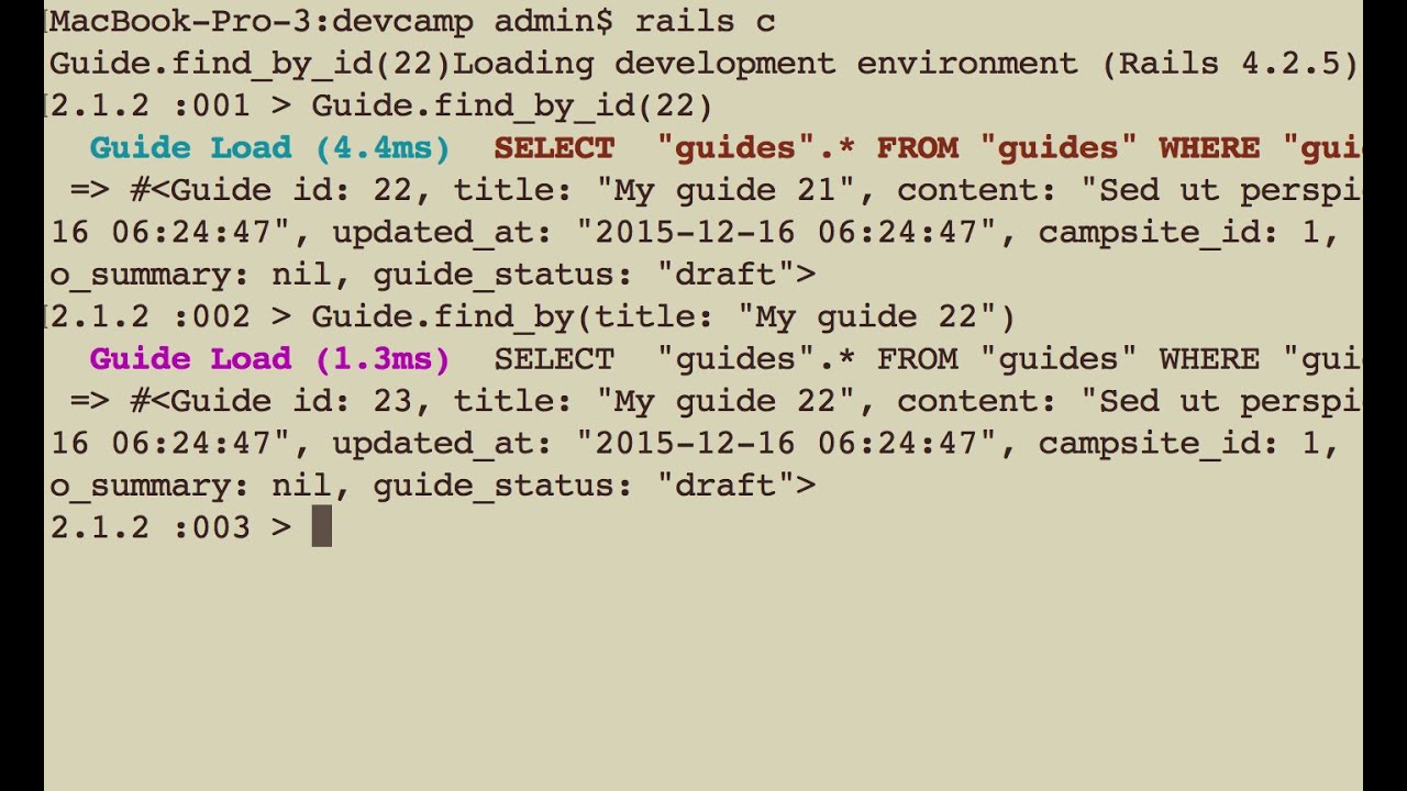 Reviewing the find_by method in Rails