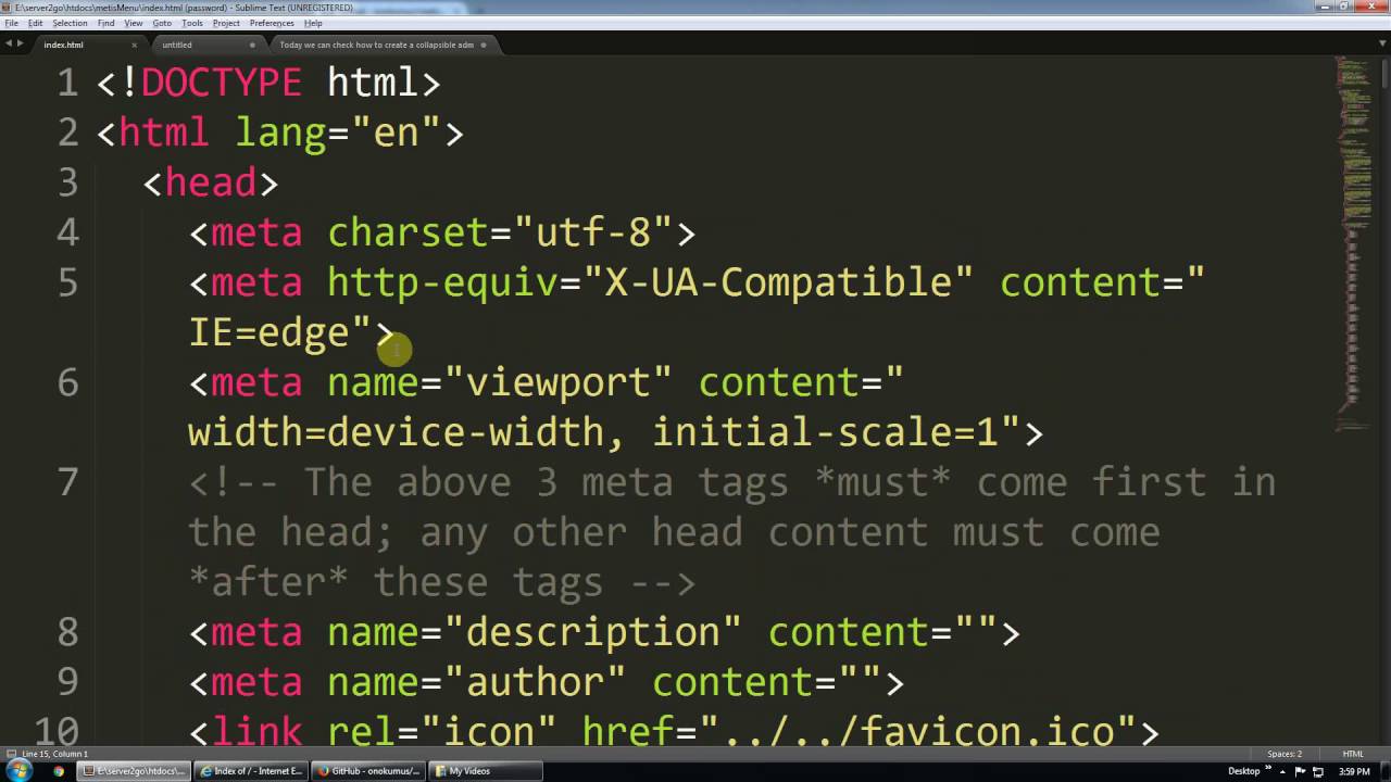 Create a collapsible menu with metisMenu jQuery plugin in Bootstrap 3