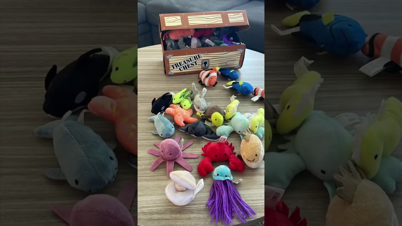 mini sea life plush 🦀🐬🐳🐙🐟🐠🦑🦈🪼🐋