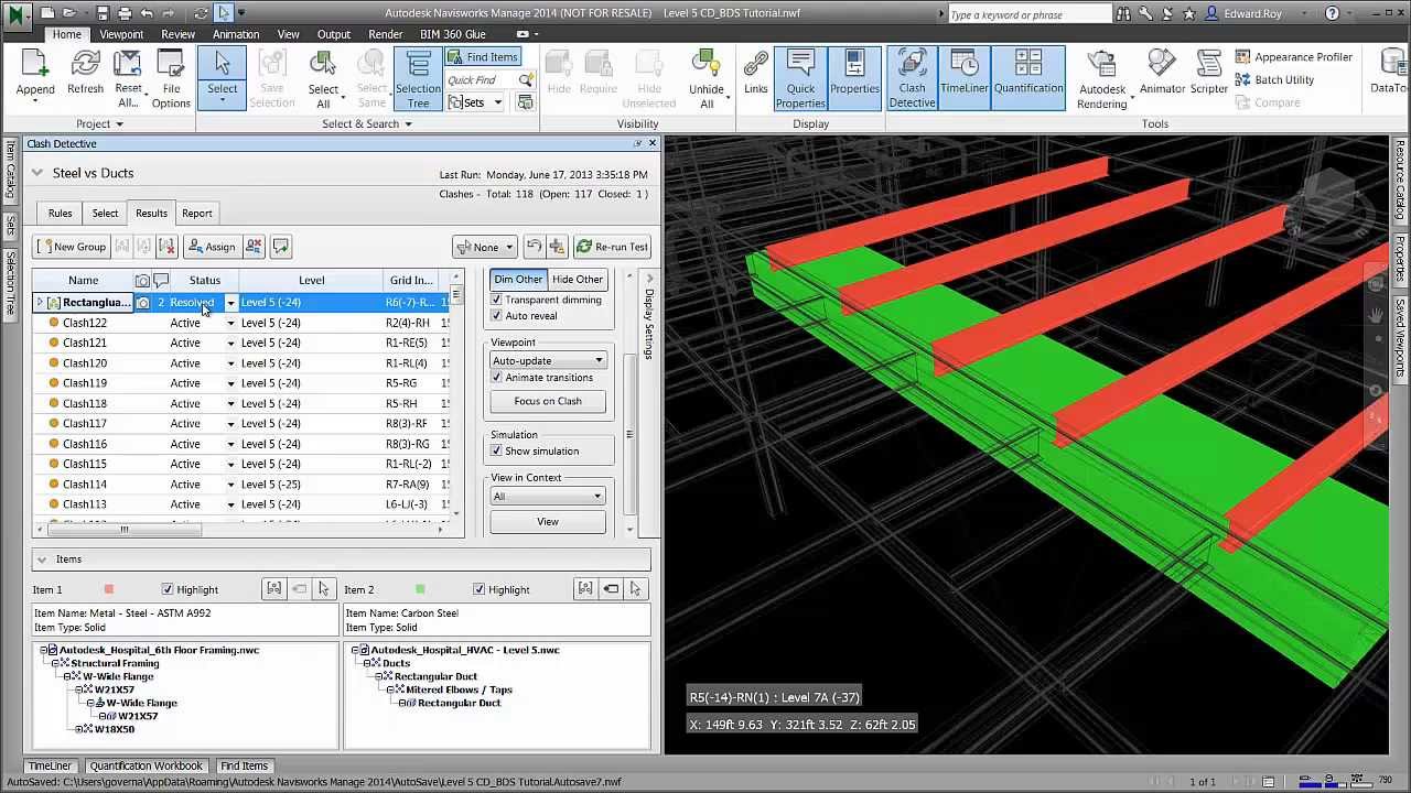 Building Design Suite Workflow: Clash Detection Using Navisworks Manage