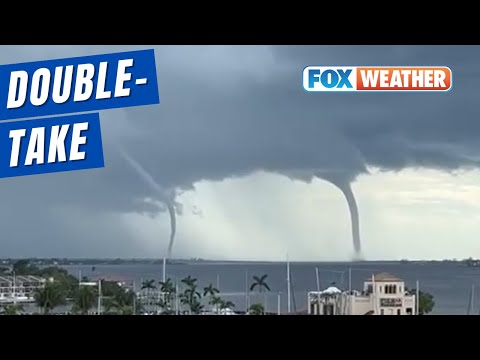 Twin Waterspouts Seen Over Manatee River In Bradenton, Florida