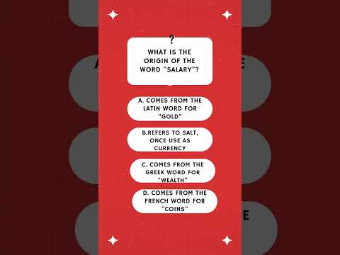 What is the origin of the word "salary"? #shorts #money #moneyquiz