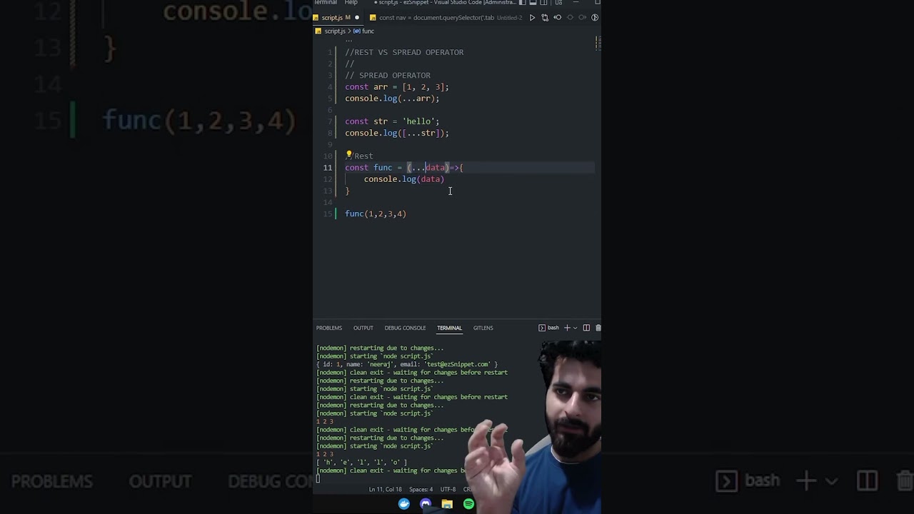 difference between rest and spread operator in javascript