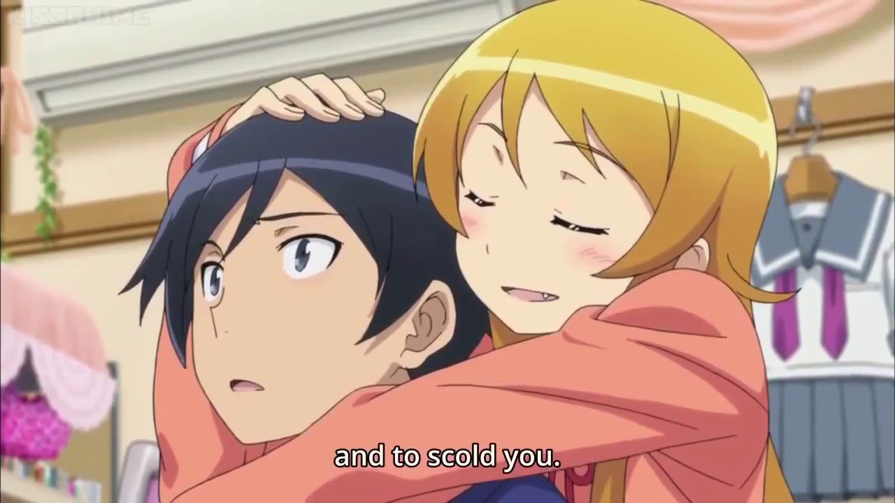 Oreimo - Kirino hugs Kyousuke