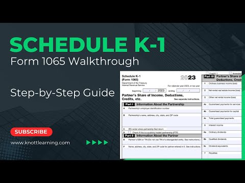 2023 IRS Form 1065 Schedule K-1 Walkthrough