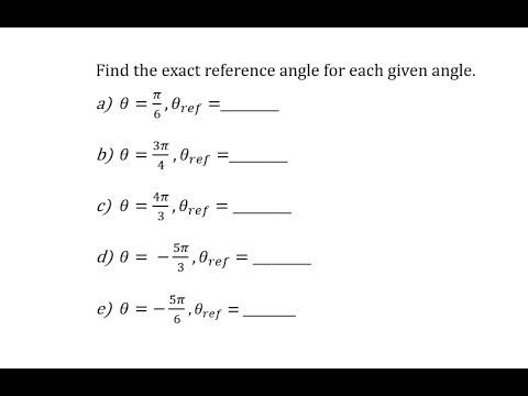 Determine Reference Angles of Angles Given in Radians (Pos and Neg ...