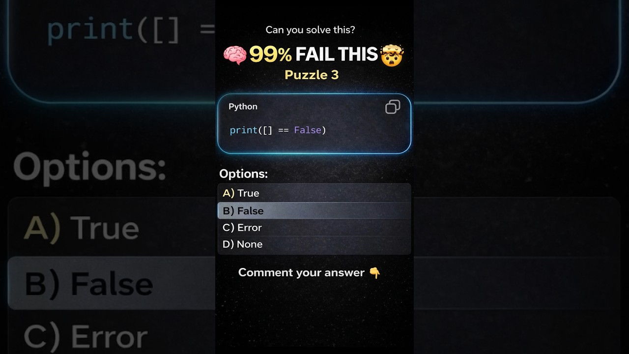 Only 1% Can Solve This Python Trick 😳 #shorts