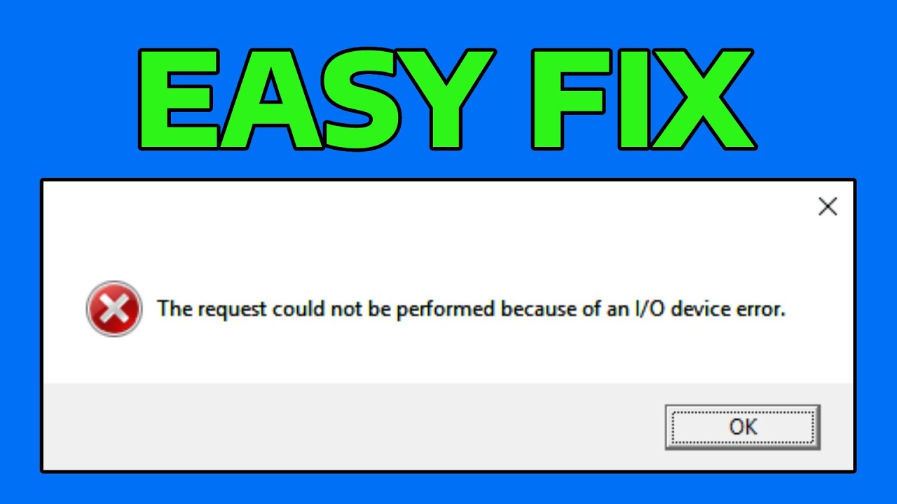 How To Fix I/O Device Error in Windows