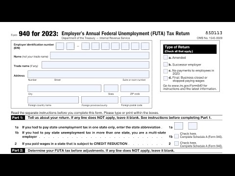 IRS Form 940 walkthrough (Employer's Annual Federal Unemployment (FUTA) Tax Return)