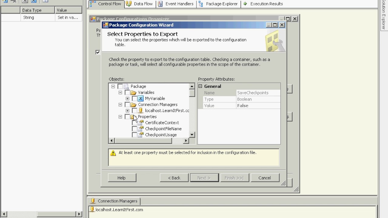 MSBI - SSIS - SQL Server Tables To Store Package Configurations - Part-115