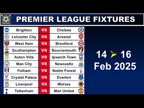 PREMIER LEAGUE FIXTURES [MATCHDAY 25| EPL FIXTURES 24/2025 • EPL TABLE STANDINGS TODAY