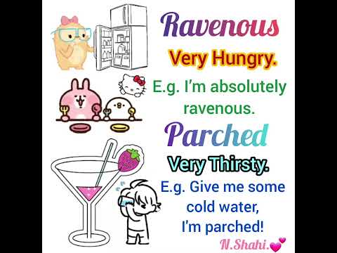 Opposite Words! Ravenous 🍱 Parched 🍸
