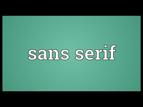 Sans serif Meaning