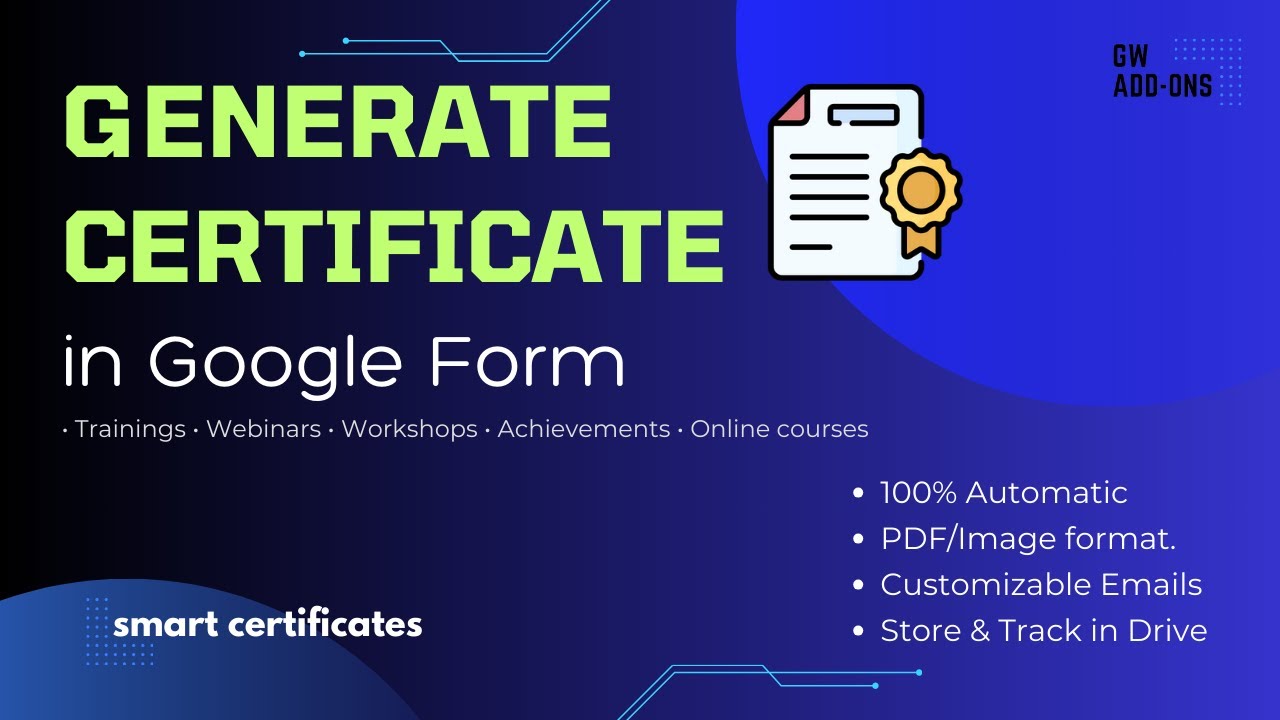 How to generate Certificates from Google Form automatically | Smart Certificates