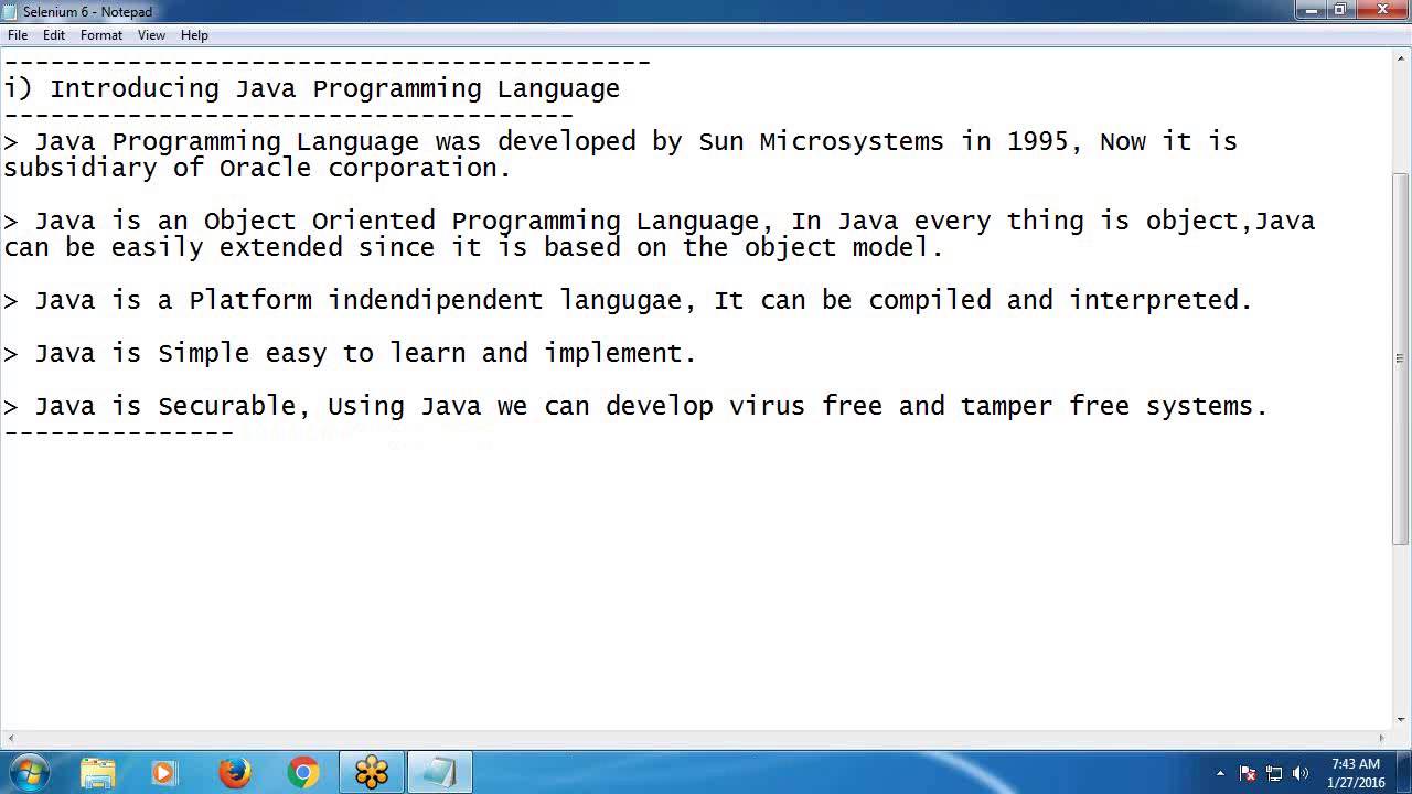 Selenium Tutorial 6: Introduction to Java