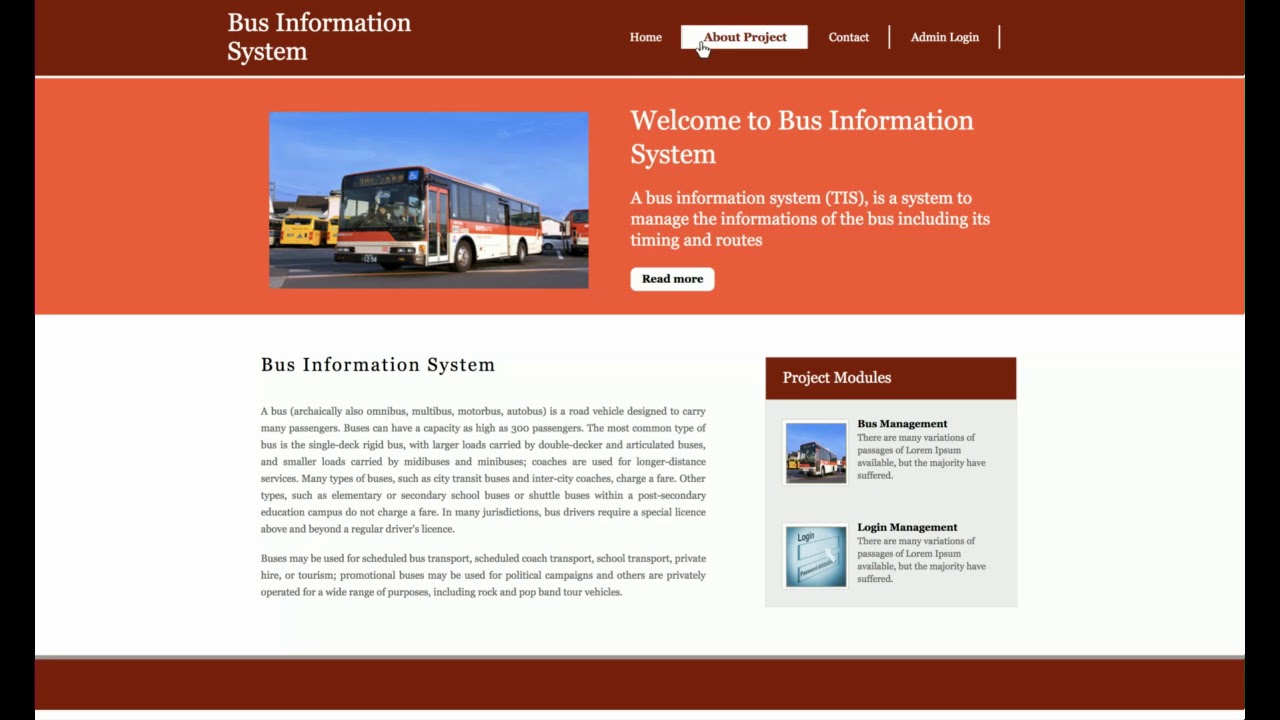 Bus Information System | Python Django Project Tutorial
