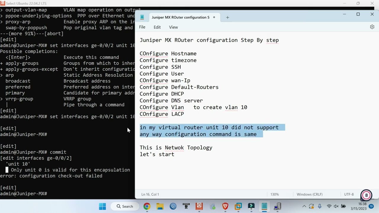 Juniper Router Configuration Basic😘