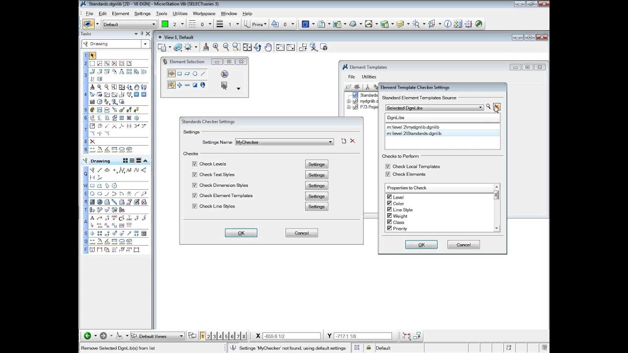 Intermediate Bentley Microstation V8i Tutorial | Using the Standards Checker
