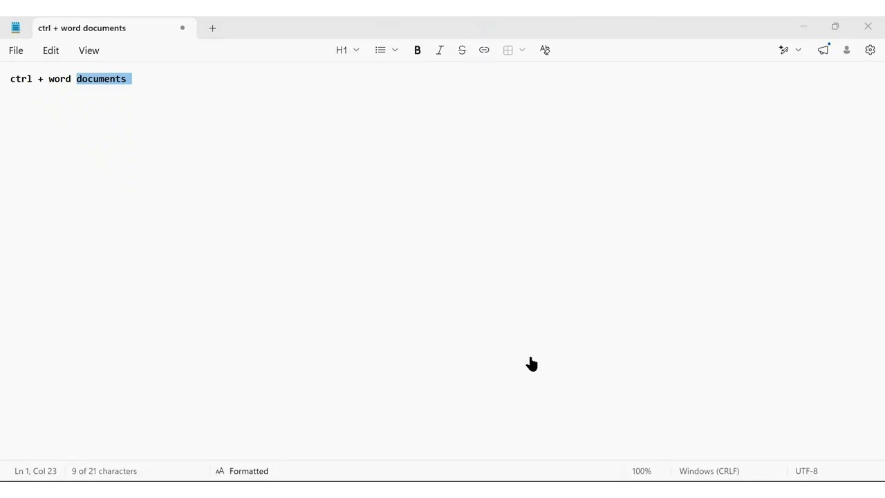 KEYBOARD SHORTCUTS IN NOTEPAD [windows 11]