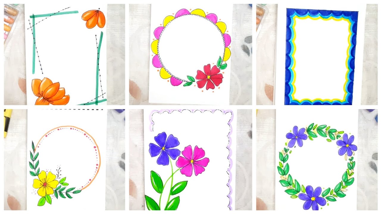 6 Quick and Stunning Border Designs || Front Page Borders for Projects