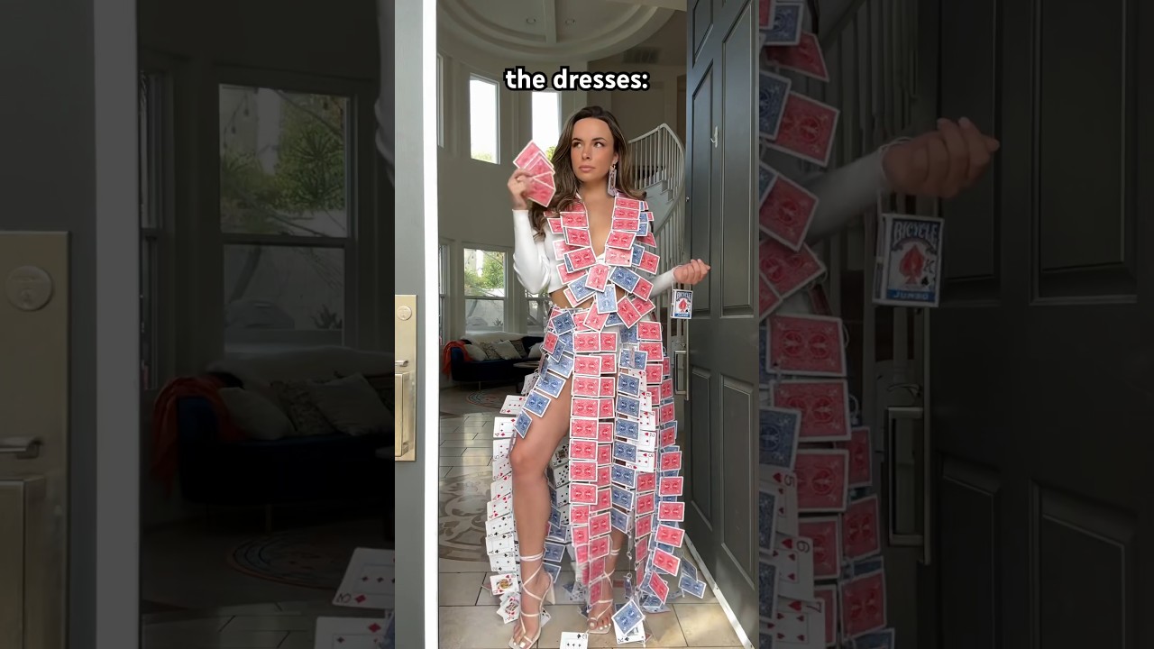 I MADE A DRESS OUT OF CARDS!!