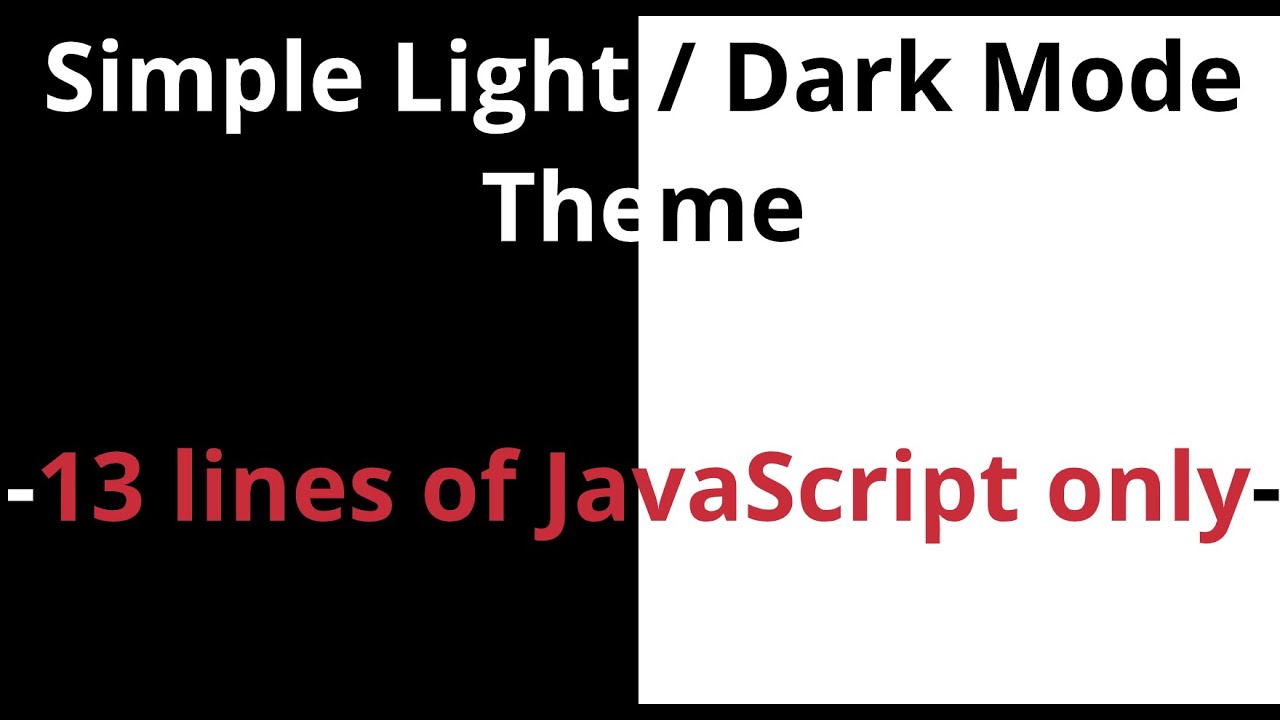 Simple Light and Dark Mode Theme - HTML/CSS/JavaScript