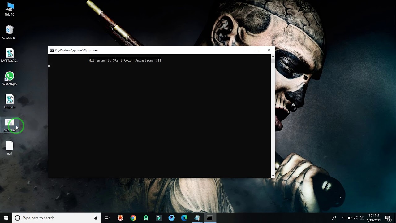 Color animation batch scripting cmd