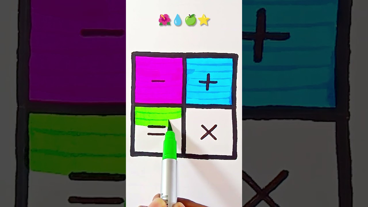 Cute Calculator Drawing 🧮✨ | Satisfying Colorful Art 🎨