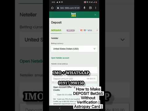 Bet365 Bangla Tutorial 2022 | Bet365 Make DEPOSIT Without Verification | Using Astropay Card |