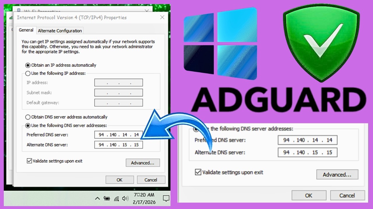 How to  Setup and Configure Adguard DNS in Windows