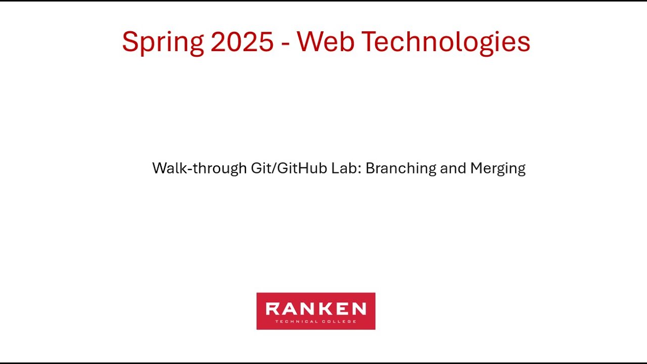 Walk-through Git/GitHub lab assignment: Branching and Merging