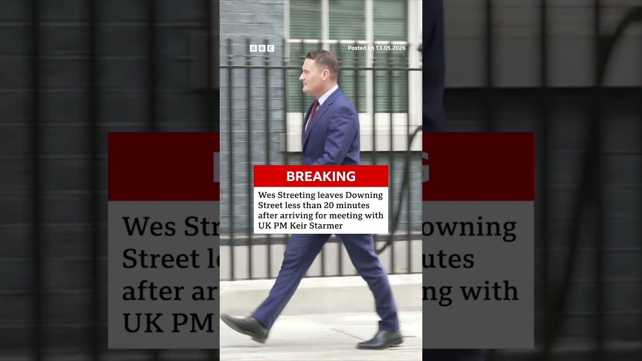 Wes Streeting leaves Downing Street less than 20 minutes after meeting with Keir Starmer. #BBCNews