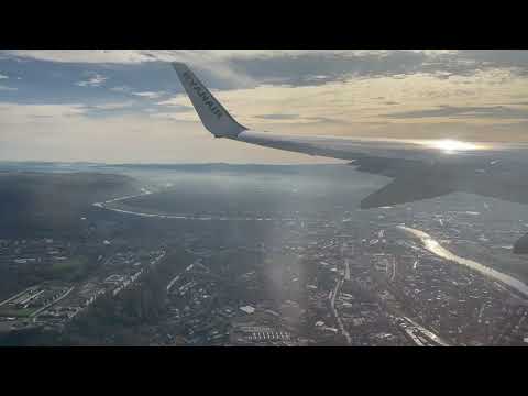 Wonderful Takeoff from Dresden Airport, beautiful view of the city of Dresden from above 12.11.2022