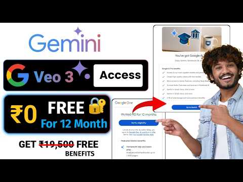 Get Google Ai Gemini Pro 12 Months VEO 3 FREE! Gemini Student Verification In India Complete Process