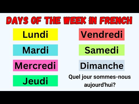 Basic French - 7 Days of the Week in French