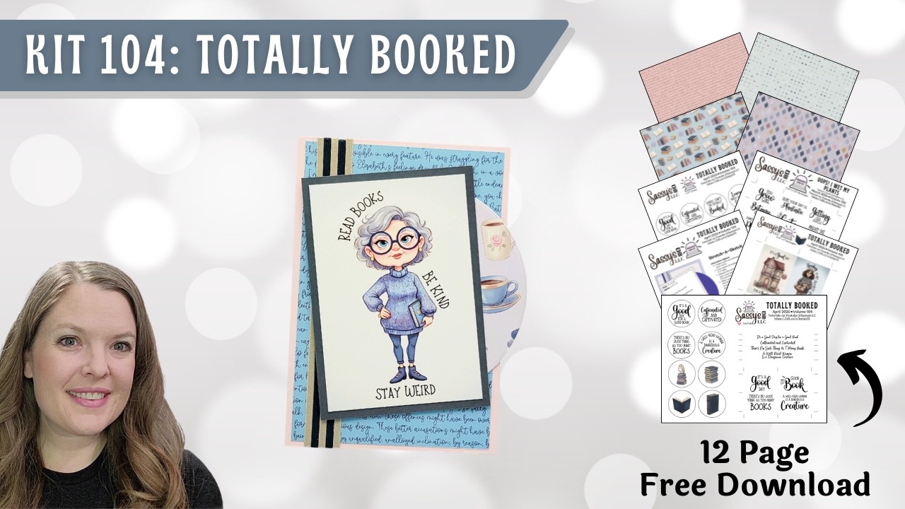 Free Book Themed Sentiments + Digital Paper Emergency Card Making Kit Download ECK 104