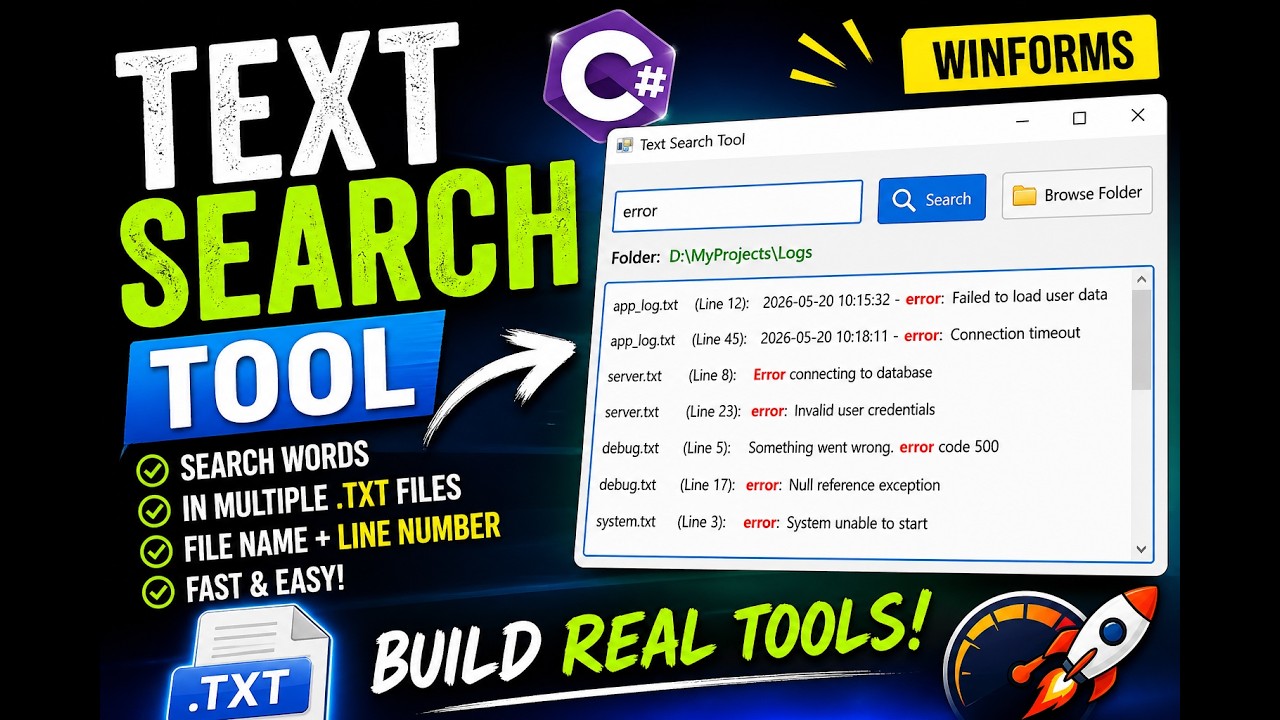 Build a Text Search Tool in C# WinForms 🔍 Find Words in Multiple Files Fast!