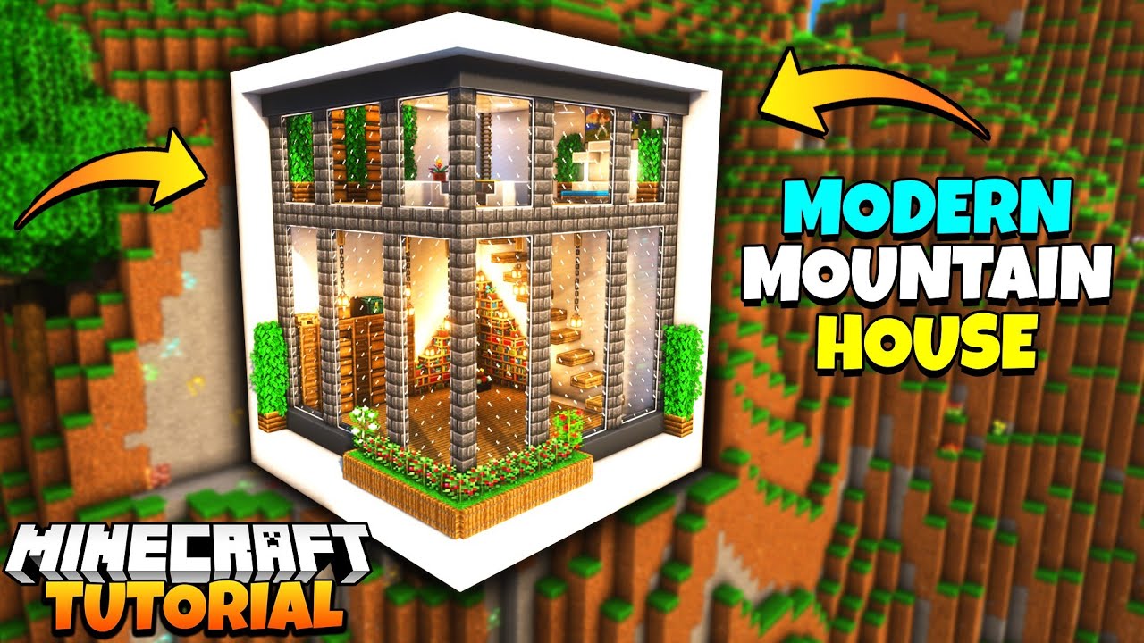 Minecraft | Simple Modern Mountain House ⛰️ How to Build [Tutorial ...